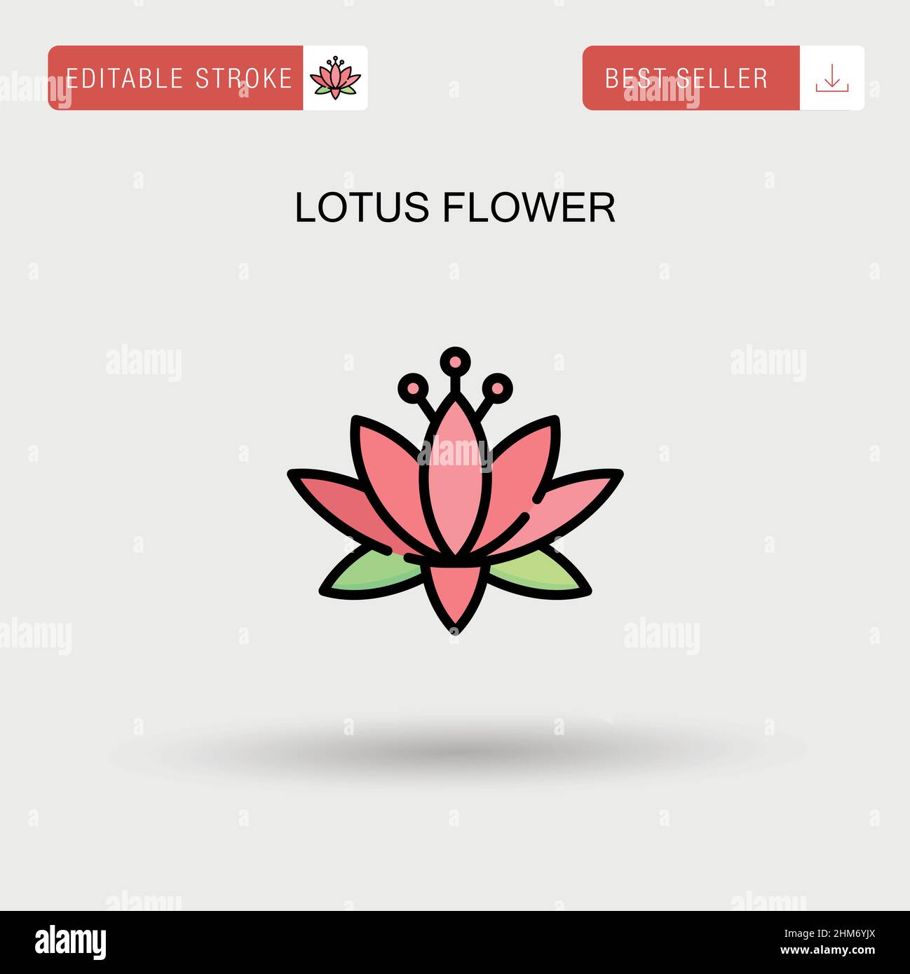 Lotus flower Simple vector icon Stock Vector Image & Art - Alamy