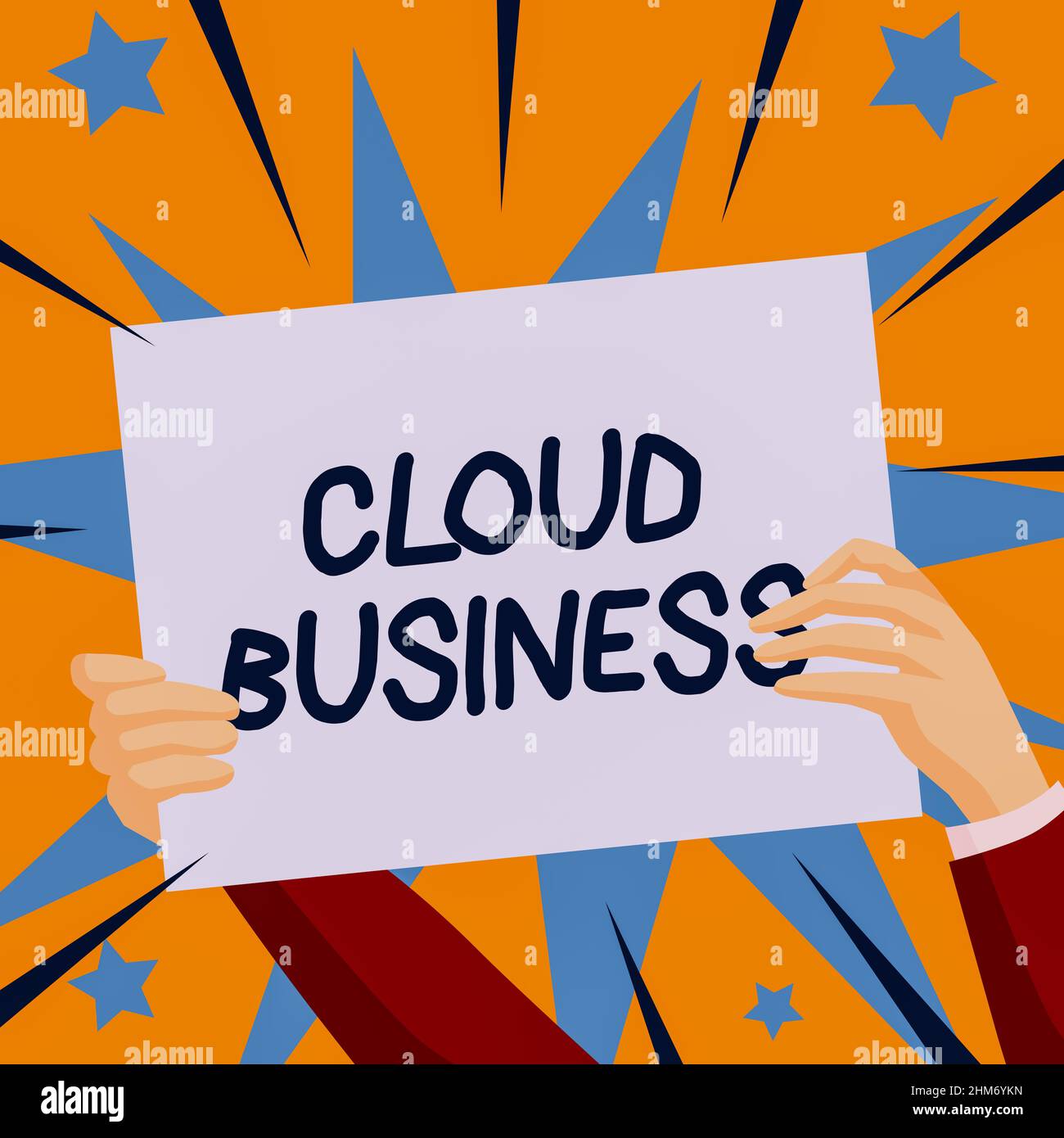 Hand writing sign Cloud Business. Business overview computing that ...