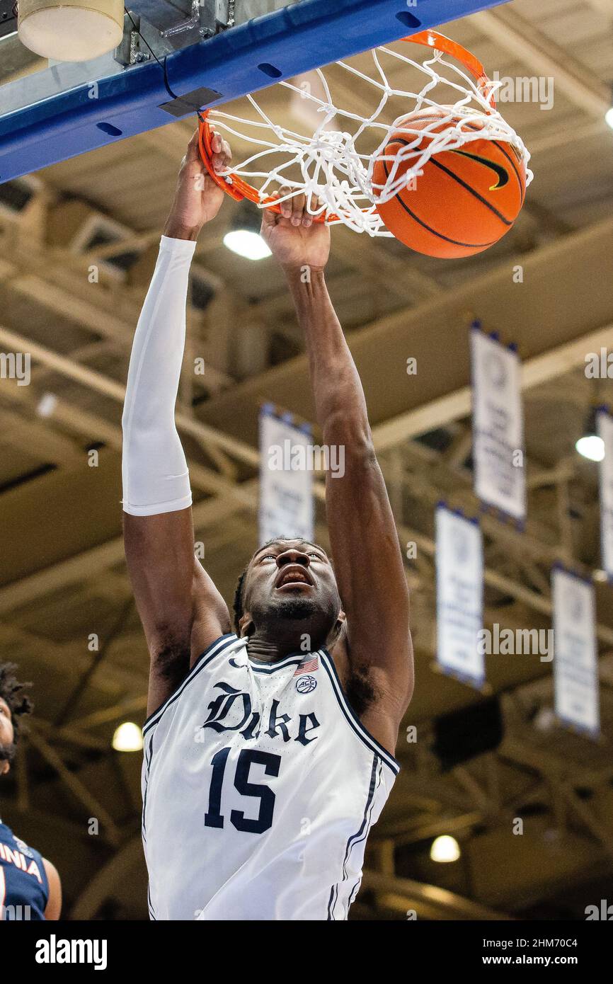 Durham, NC, USA. 7th Feb, 2022. Duke Blue Devils center Mark Williams ...