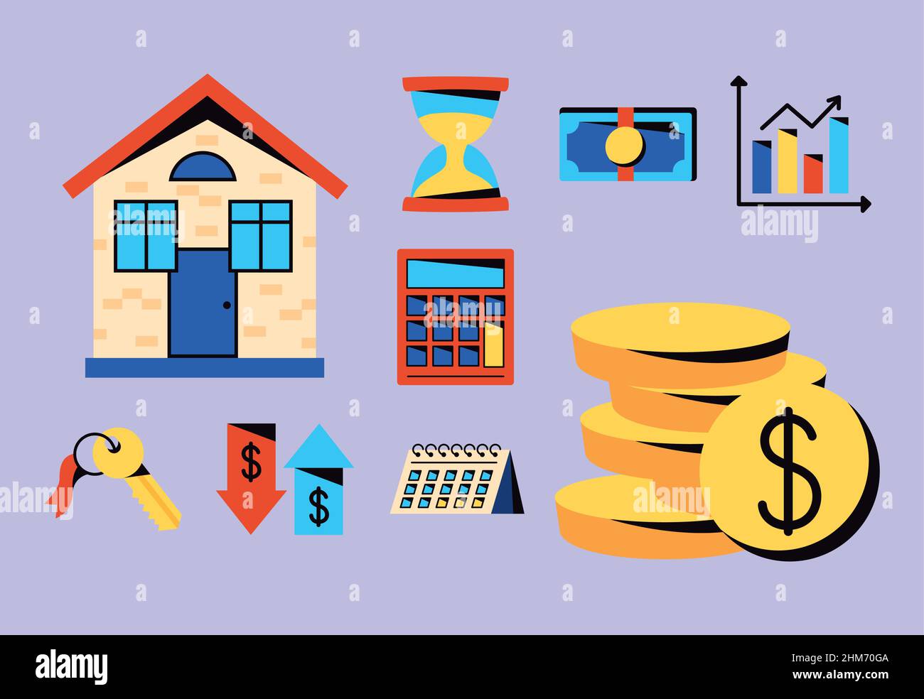 mortgage loan set nine icons Stock Vector Image & Art - Alamy