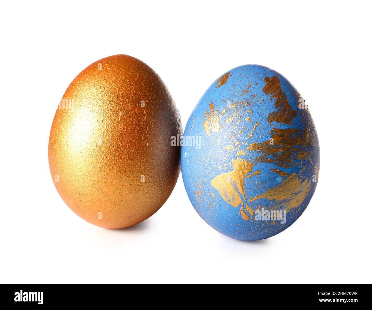 Two Easter eggs isolated on white background Stock Photo - Alamy