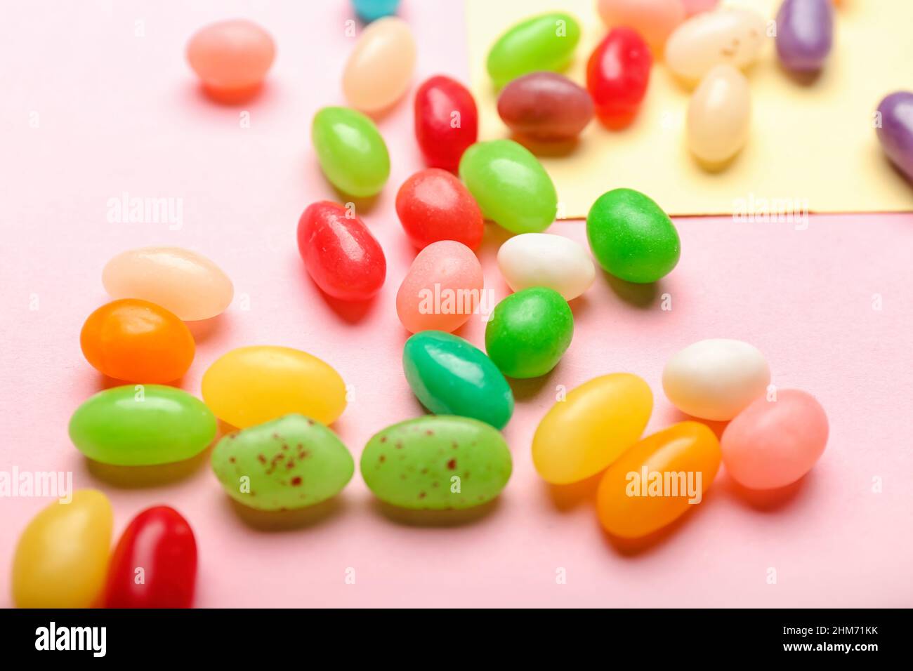 Different jelly beans on color background, closeup Stock Photo - Alamy
