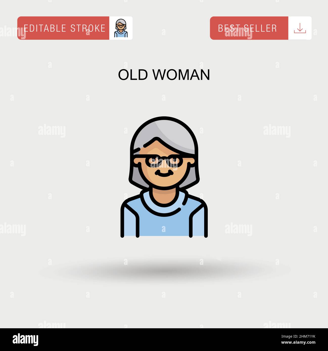 Happy smiling old caucasian woman Stock Vector Images - Alamy