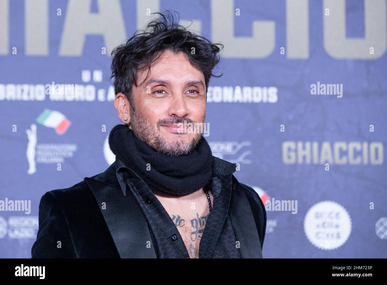 Italian singer Fabrizio Moro attends the premiere of film "Ghiaccio" at ...