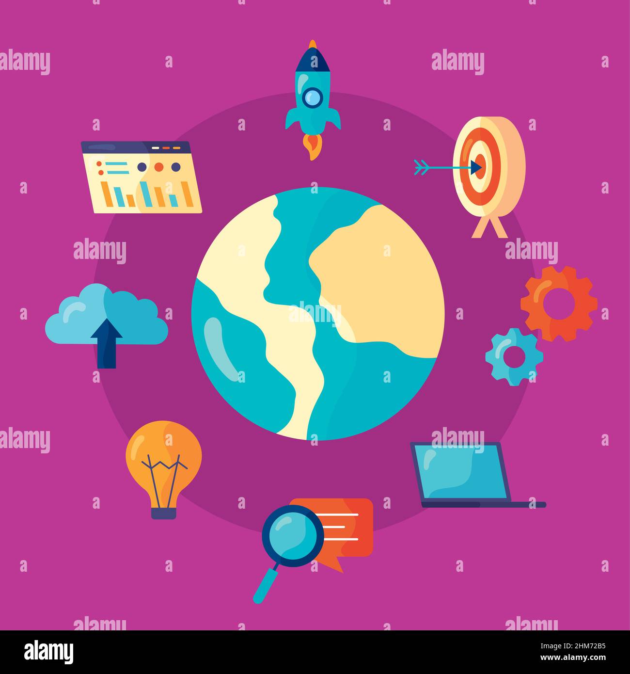 start up set nine icons Stock Vector Image & Art - Alamy