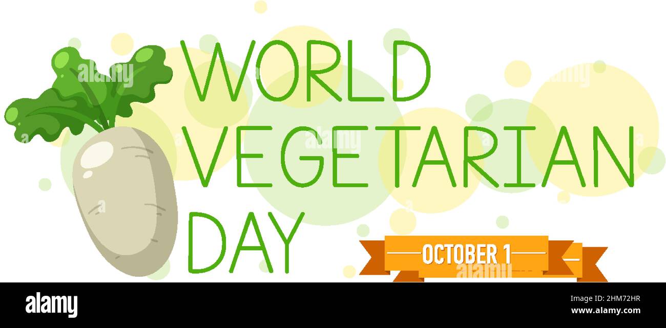 World Vegetarian Day logo with a daikon illustration Stock Vector Image ...
