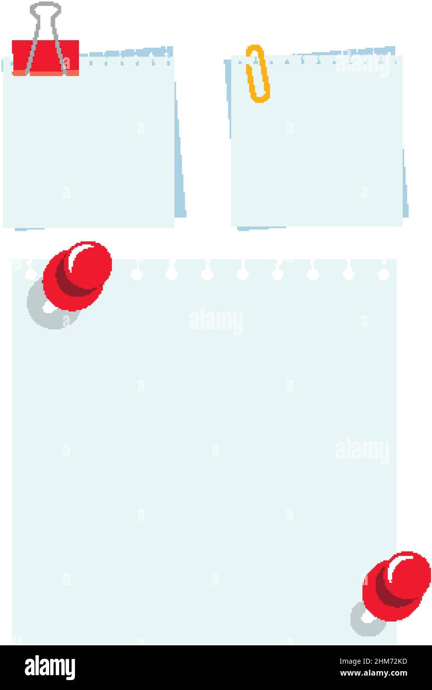 Empty notes template on white background illustration Stock Vector ...