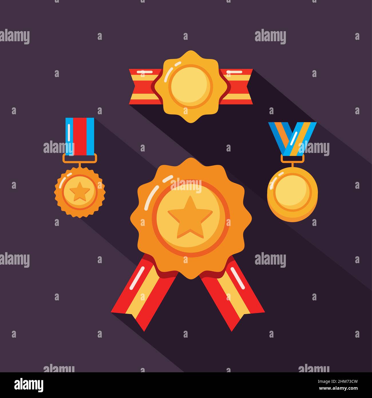 Four gold medals Stock Vector Images - Alamy