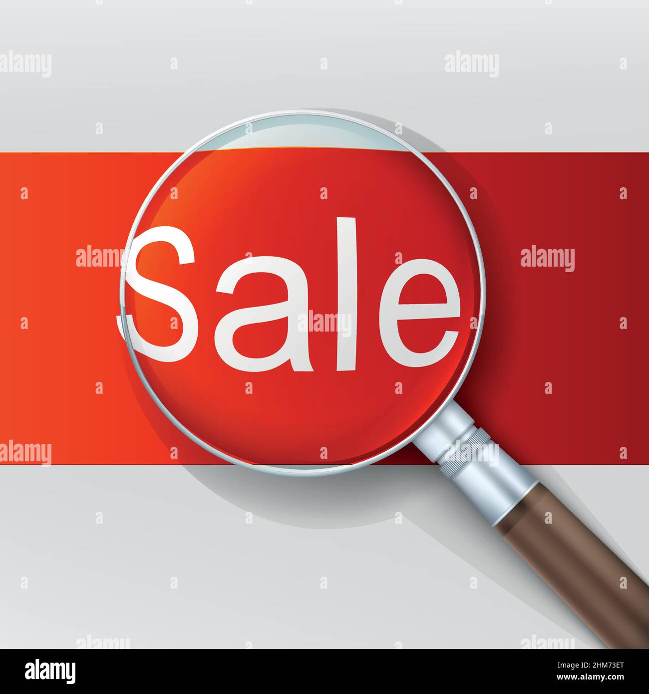 Magnifying glass over red Stock Vector Images - Alamy