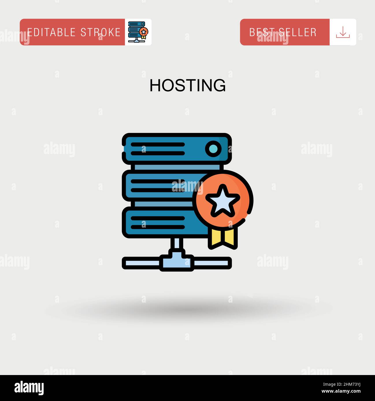 Web hosting server banner icon hi-res stock photography and images - Alamy