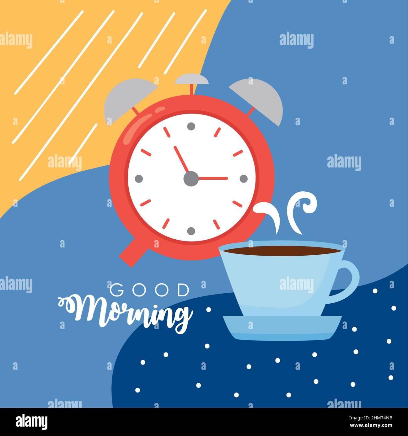 Clock text good morning illustration hi-res stock photography and ...