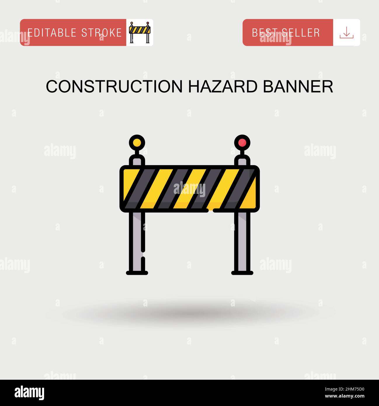 Construction hazard banner Simple vector icon Stock Vector Image & Art ...