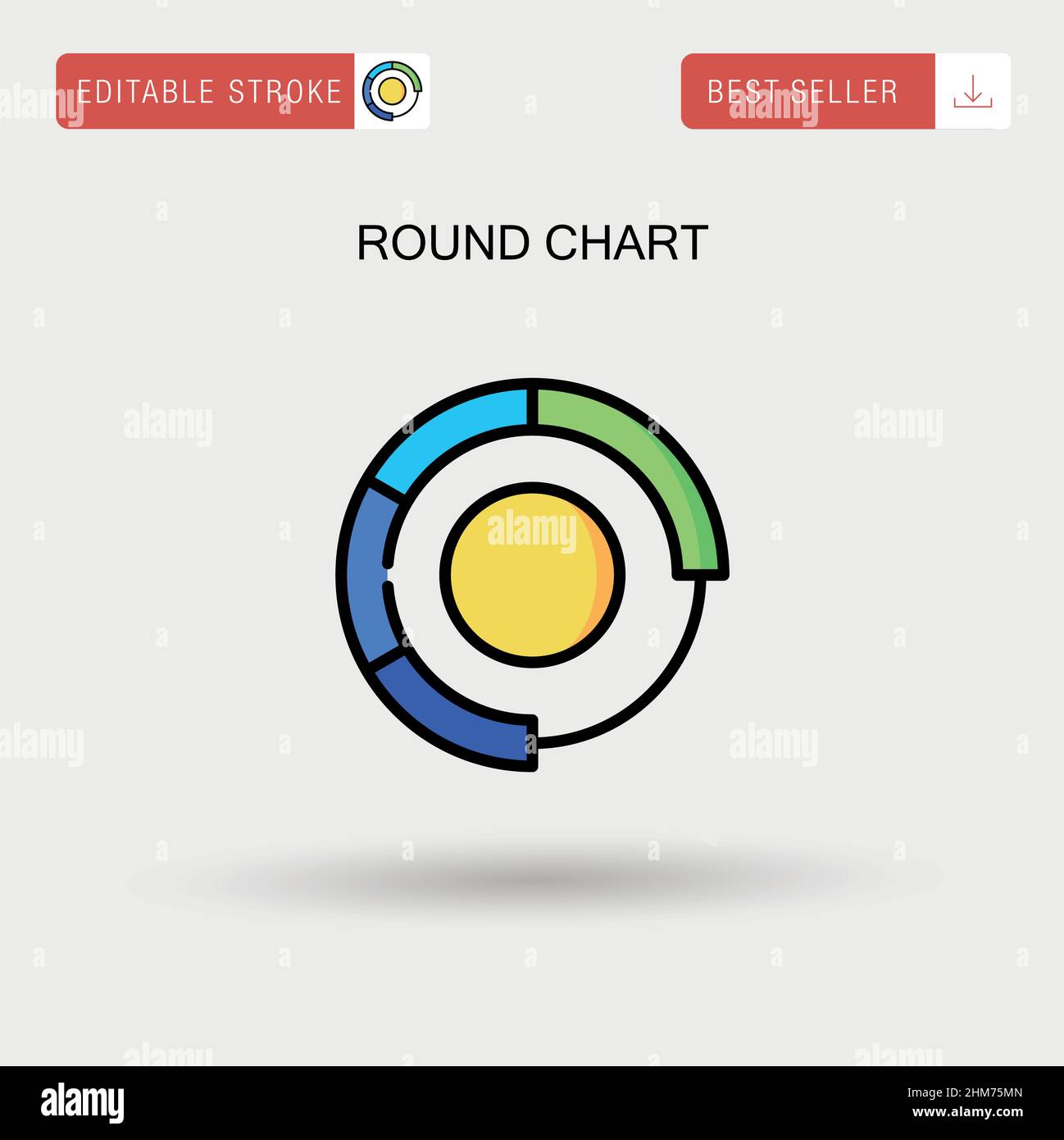 Round chart Simple vector icon Stock Vector Image & Art - Alamy