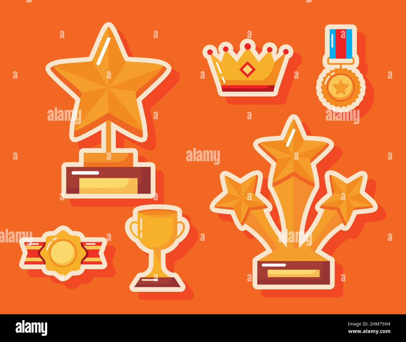 win awards set six icons Stock Vector Image & Art - Alamy