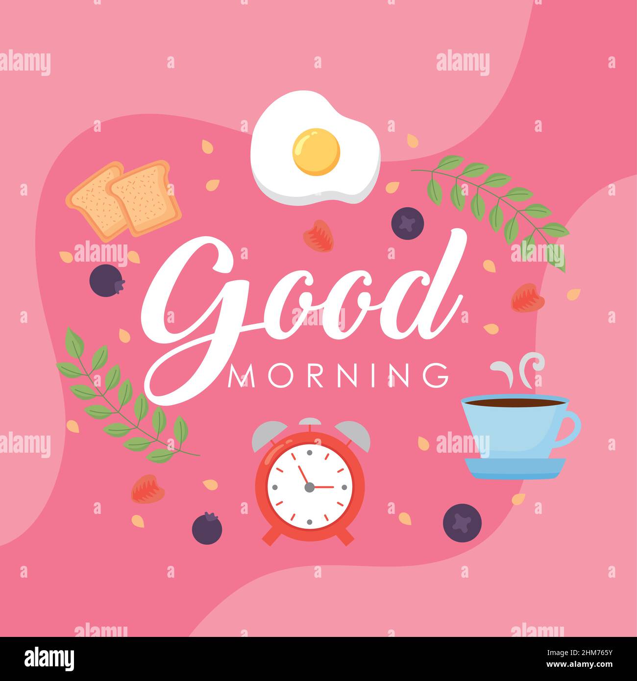 good morning lettering with set icons Stock Vector Image & Art - Alamy