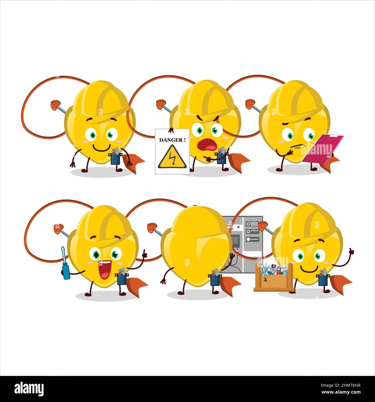 Professional Lineman yellow heart arrow necklace cartoon character with ...