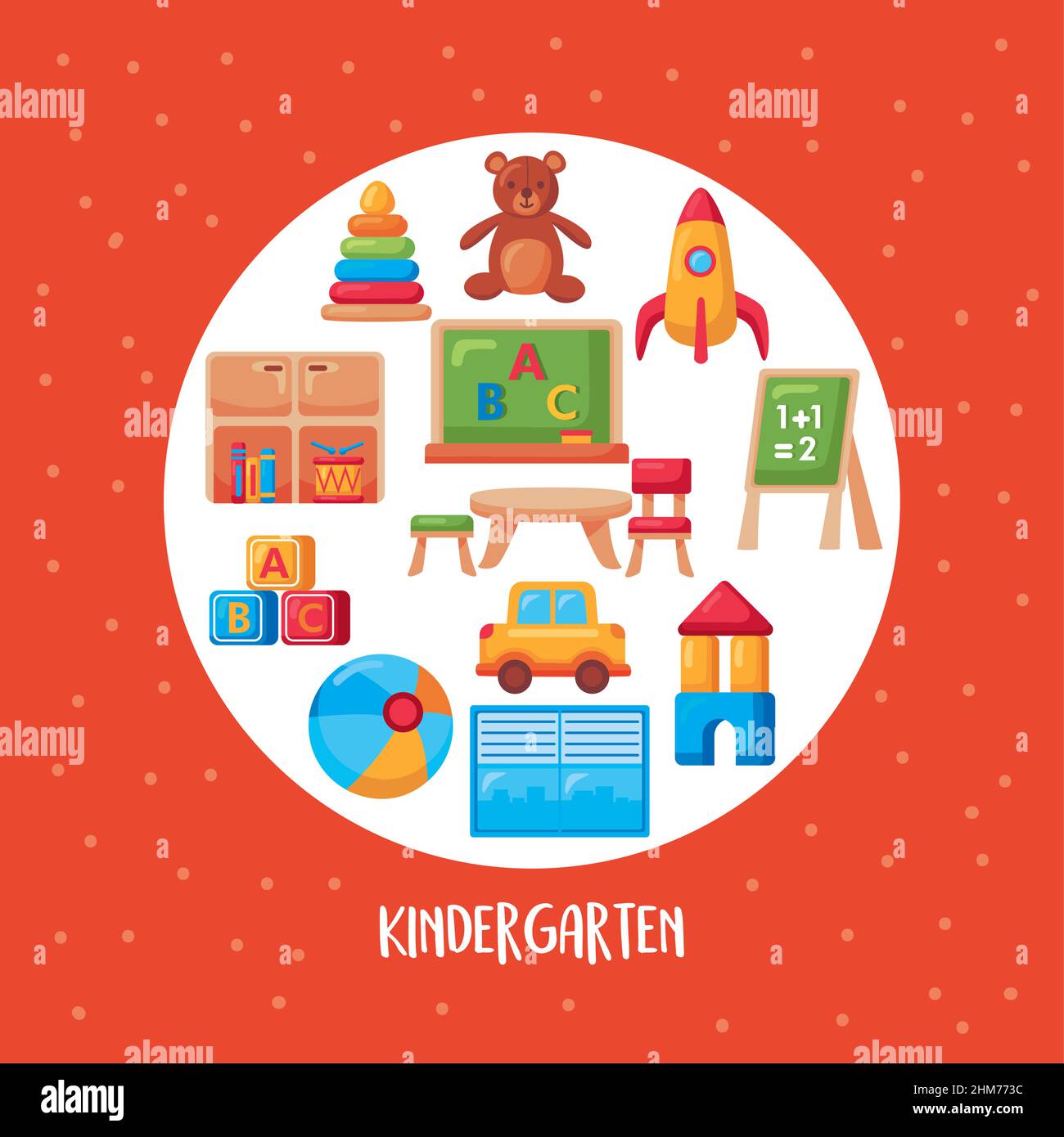 kindergarten school set twelve icons Stock Vector Image & Art - Alamy
