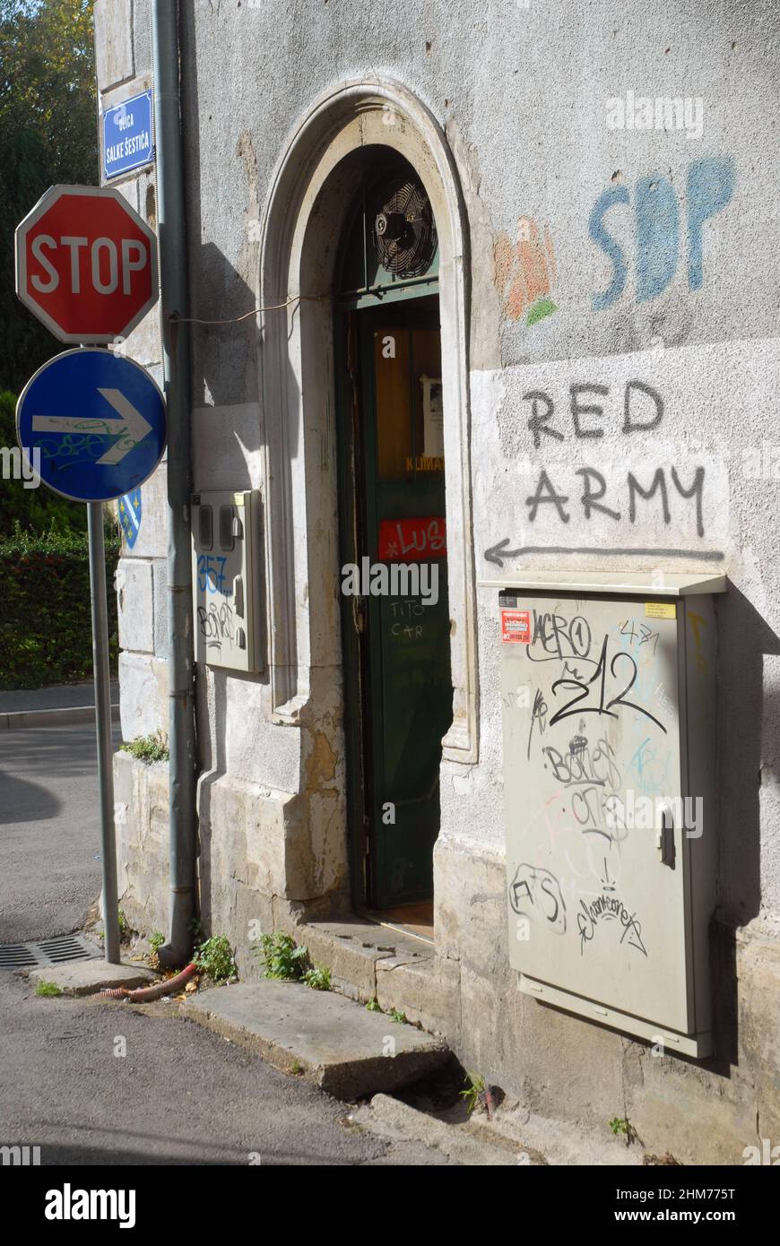 Red Army sign sprayed on wall, Mostar, Bosnia and Herzegovina Stock ...