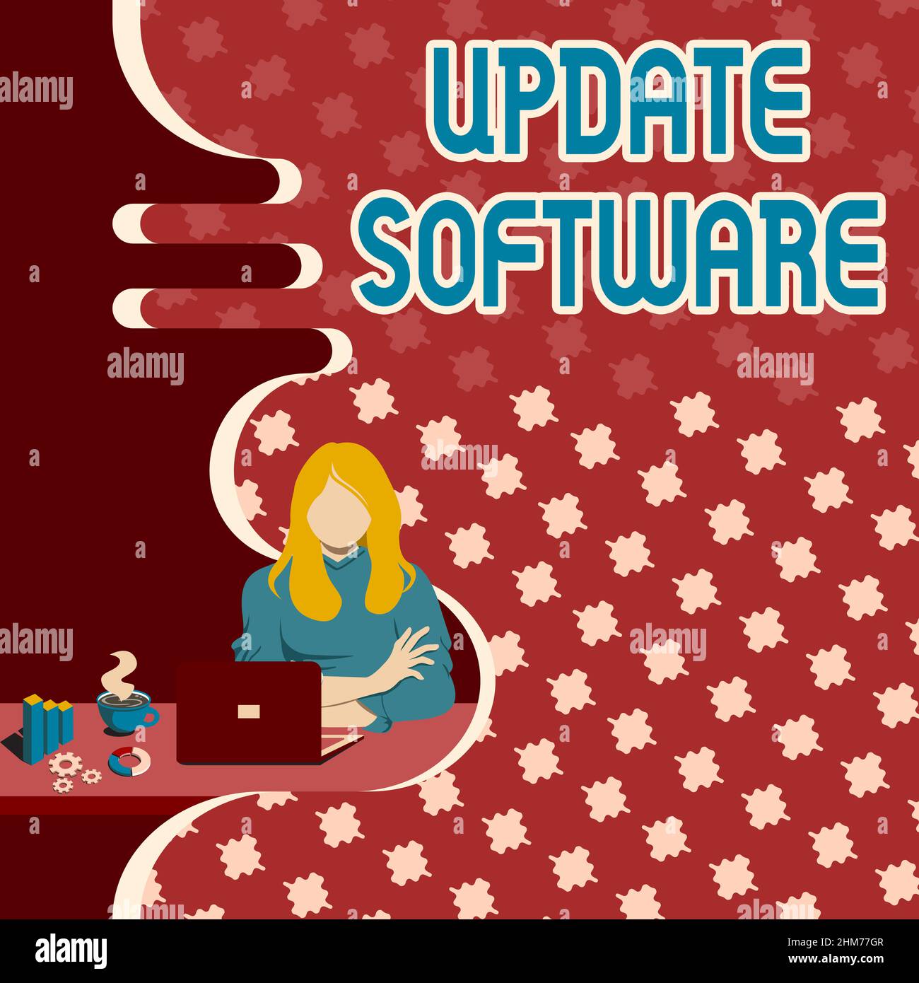 Writing displaying text Update Software. Business concept replacing program with a newer version ...