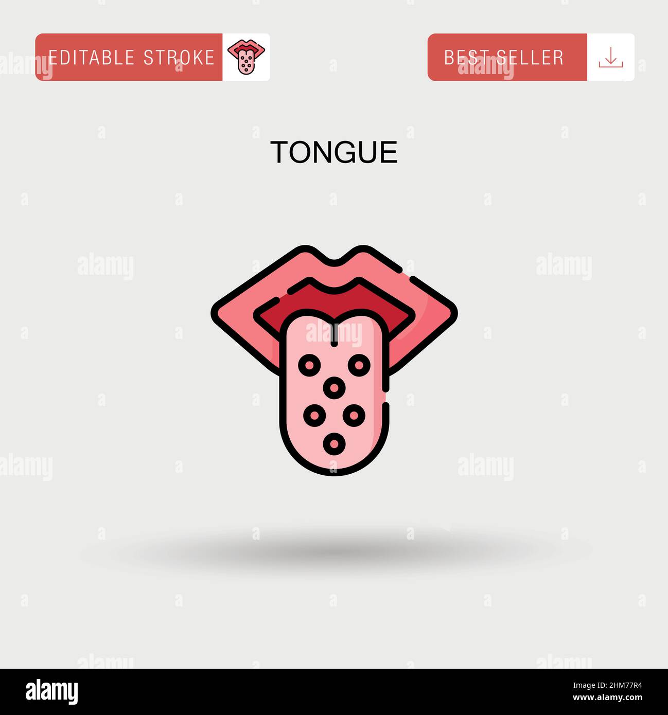 Tongue Simple vector icon Stock Vector Image & Art - Alamy