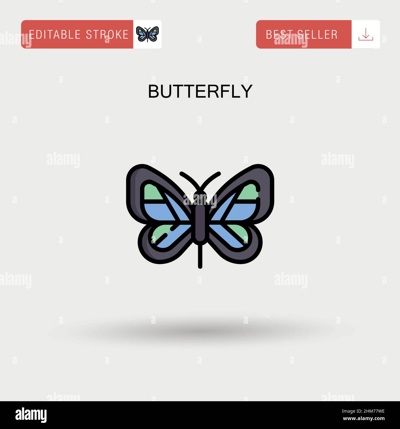 Butterfly Simple vector icon Stock Vector Image & Art - Alamy