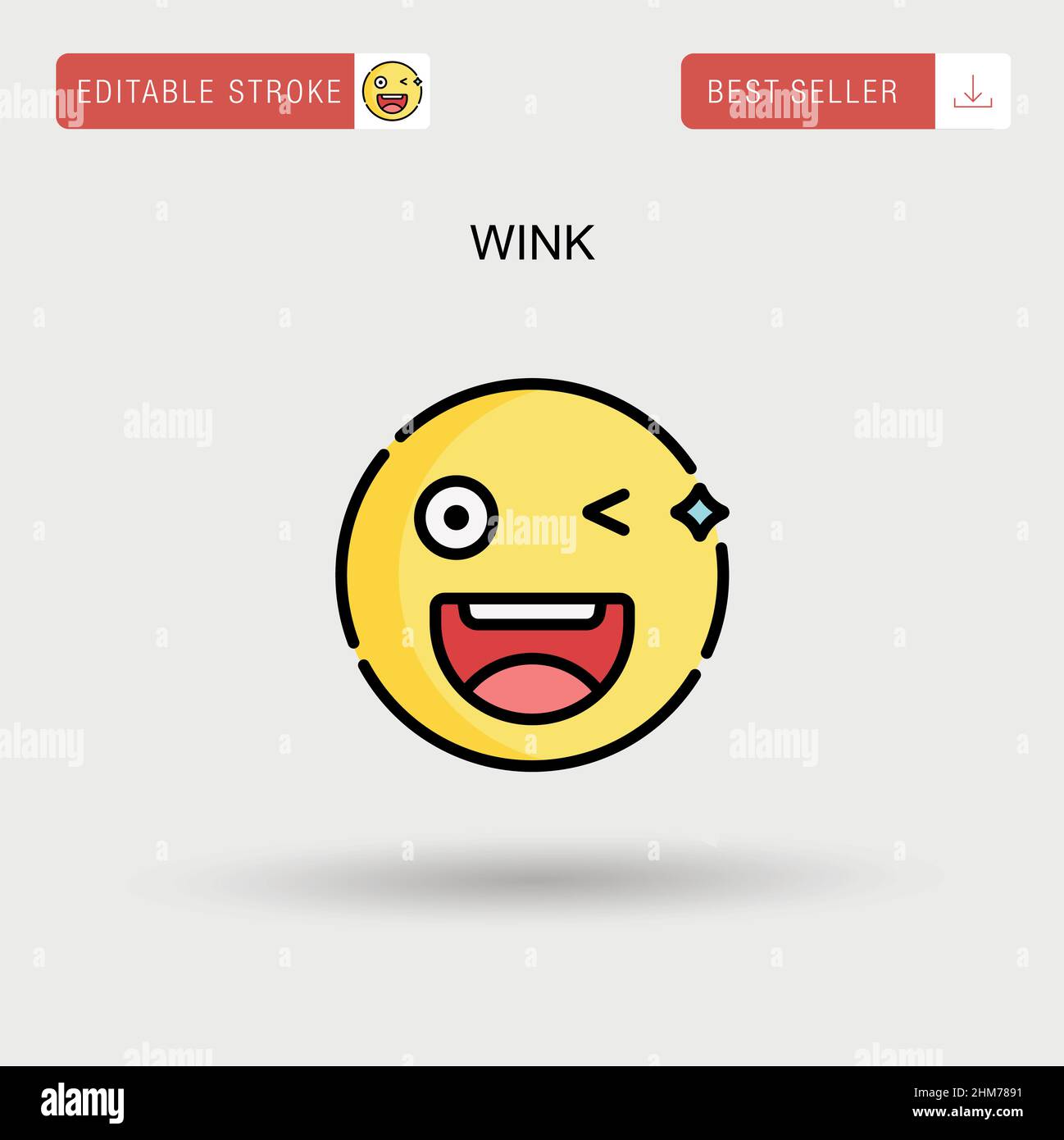 Happy wink emoticon icon hi-res stock photography and images - Alamy
