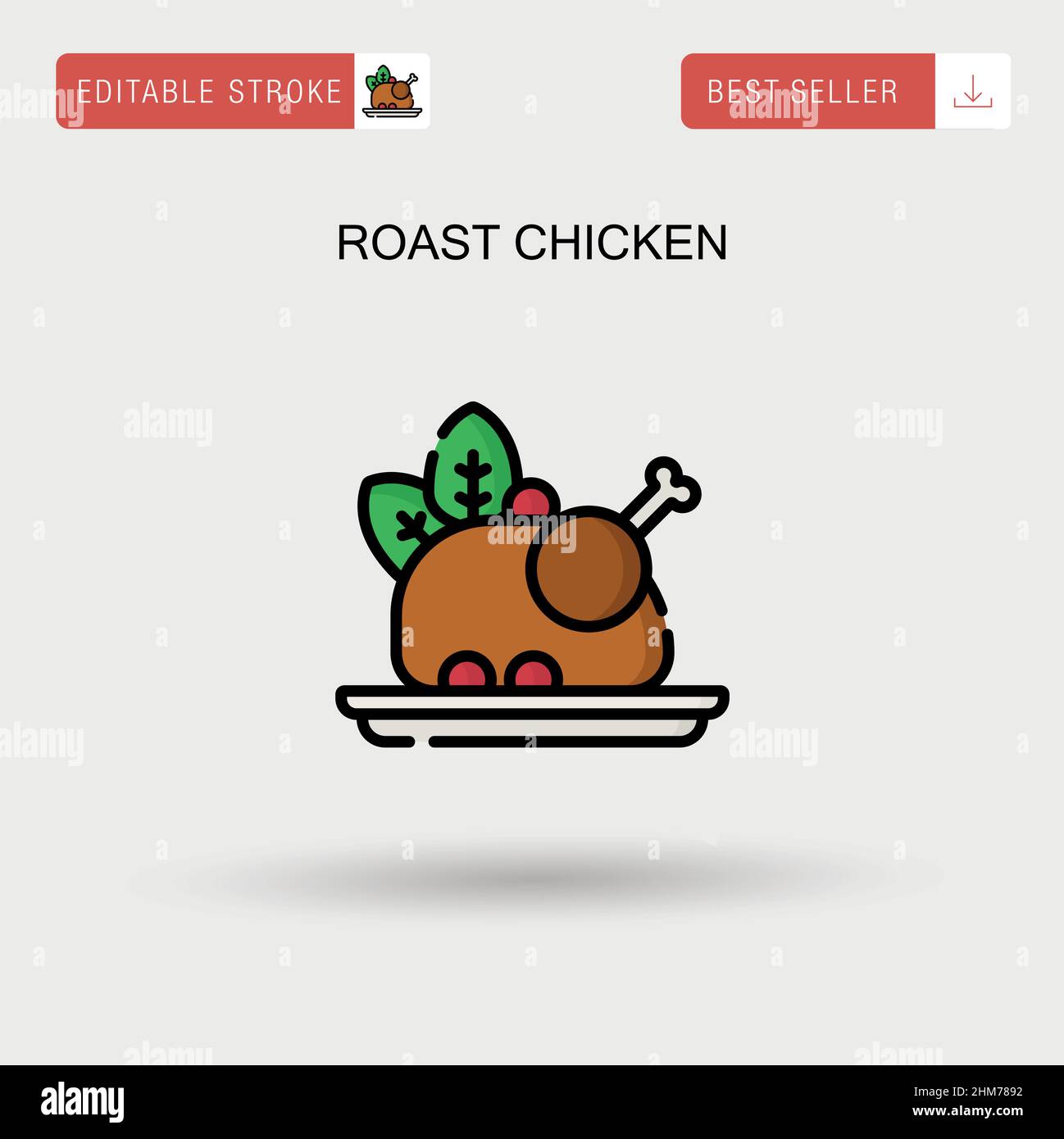 Roast chicken Simple vector icon Stock Vector Image & Art - Alamy