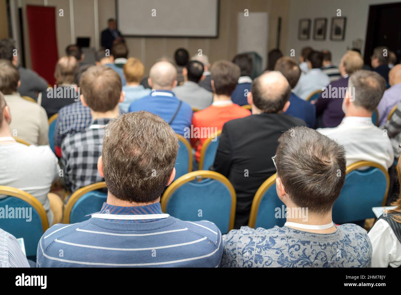 Business Conference and Presentation. Audience at the conference hall ...