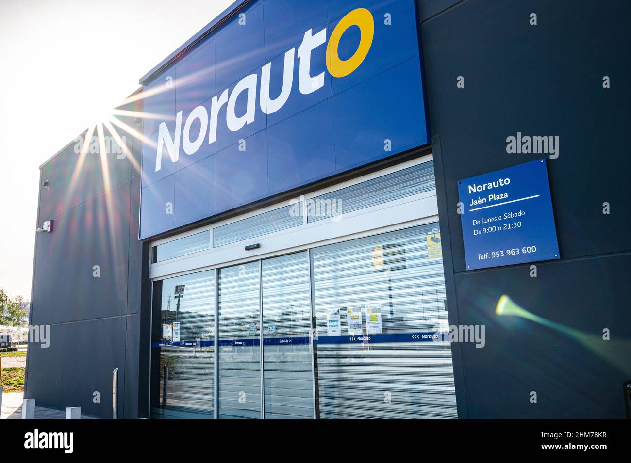 Norauto car repair and maintenance shop in Malaga, Spain Stock Photo ...