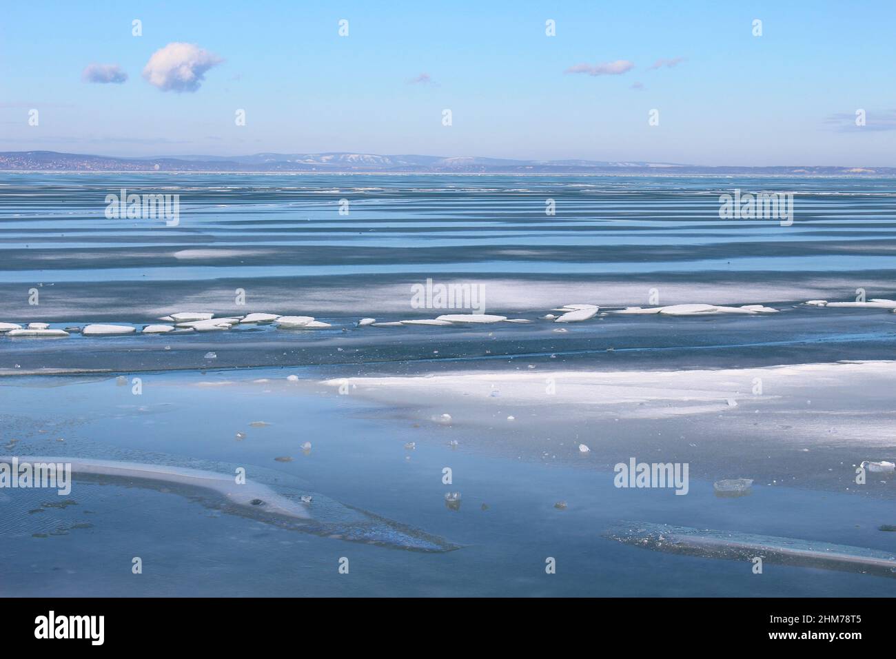 Frozen Lake Balaton in Hungary during daytime Stock Photo - Alamy