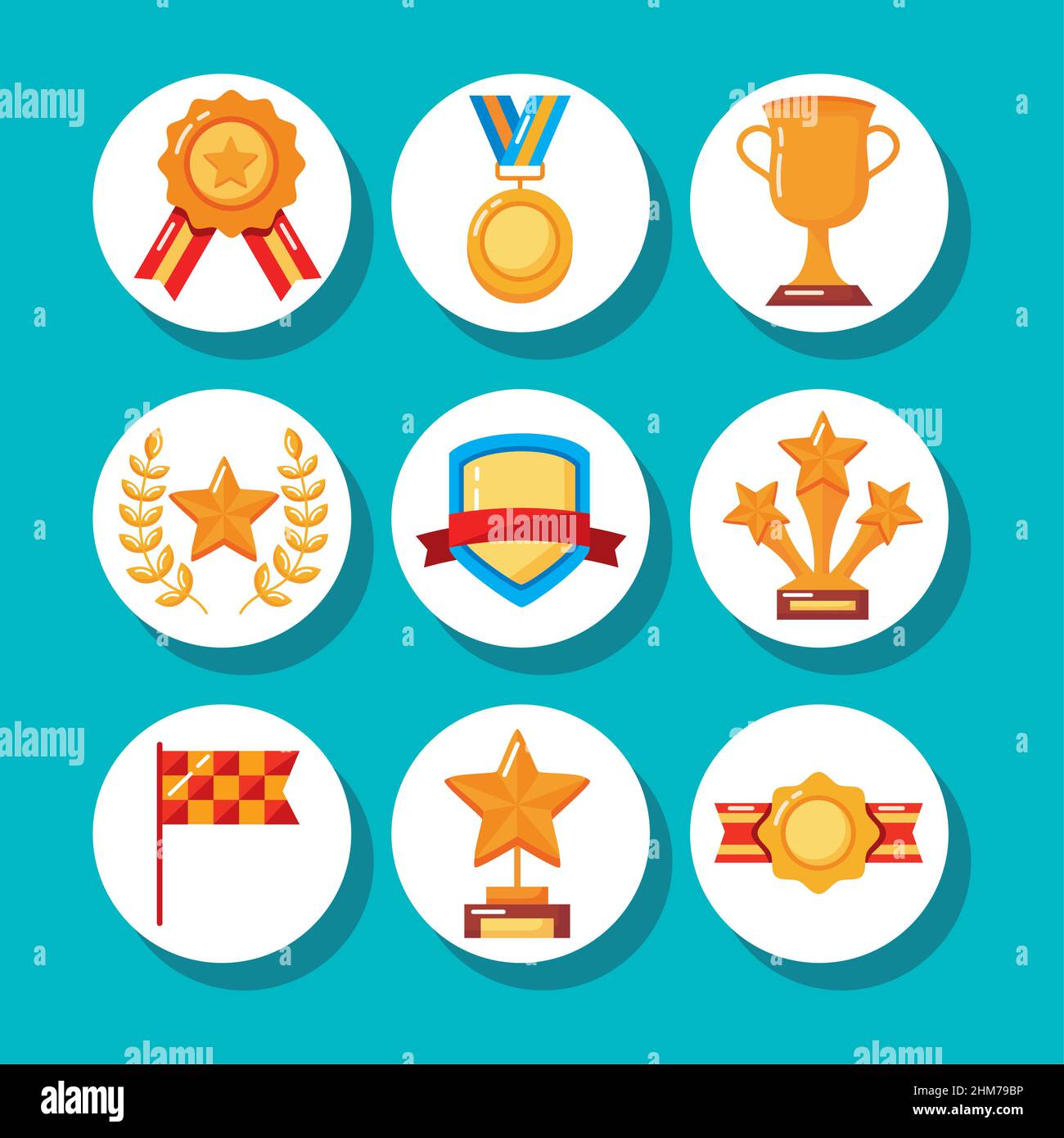 win awards set nine icons Stock Vector Image & Art - Alamy