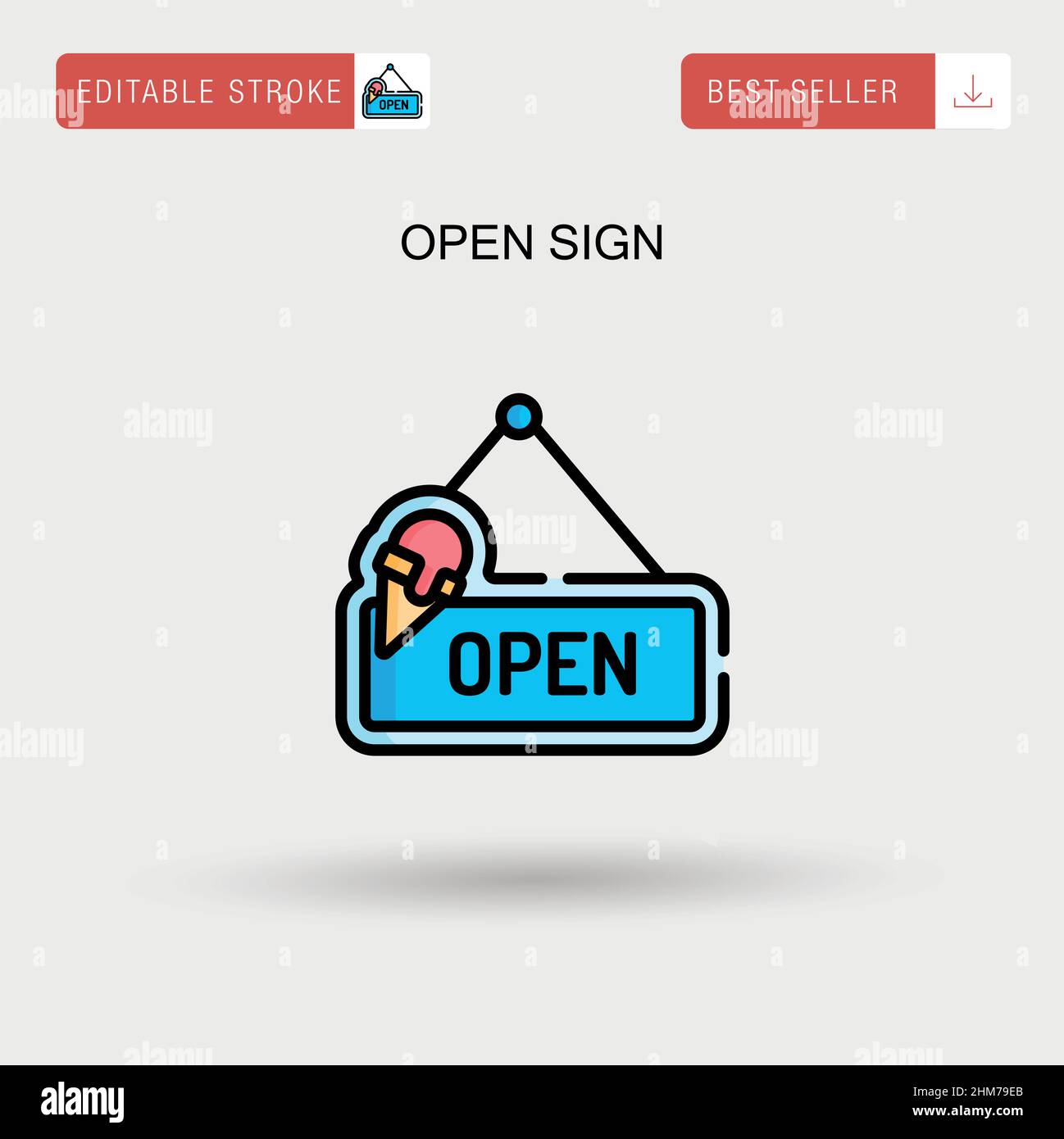 Open sign Simple vector icon Stock Vector Image & Art - Alamy