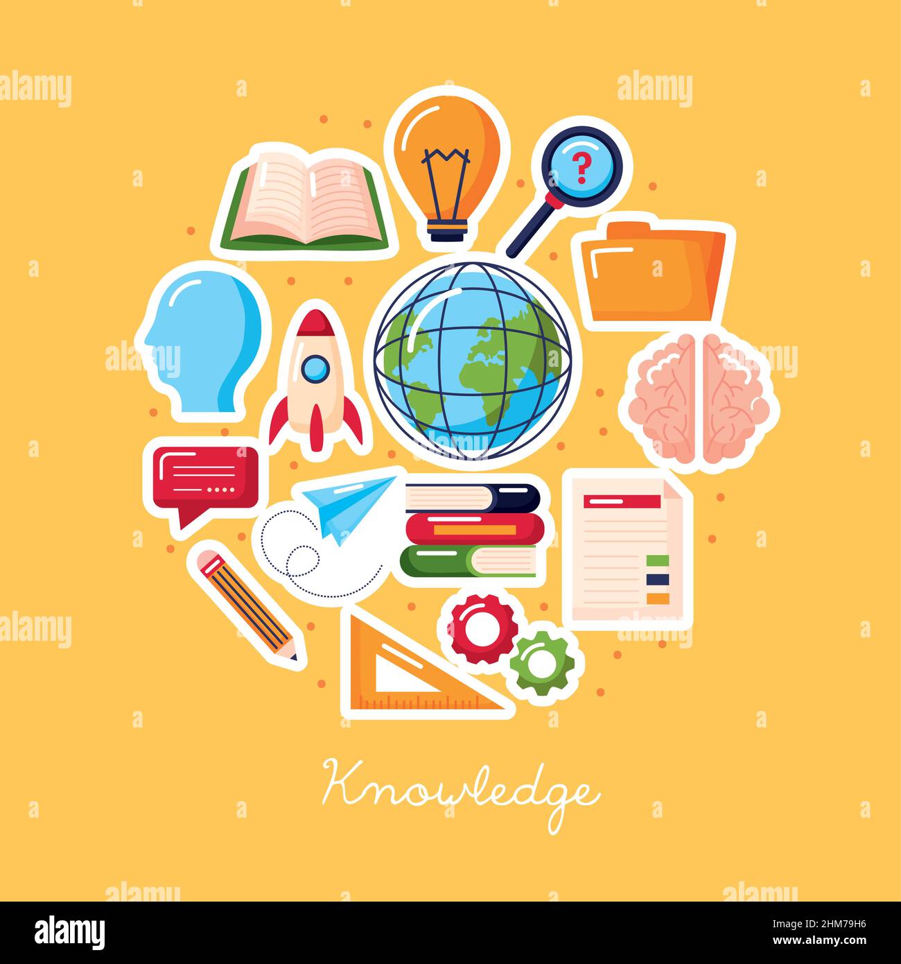 knowledge icons in circle pattern Stock Vector Image & Art - Alamy