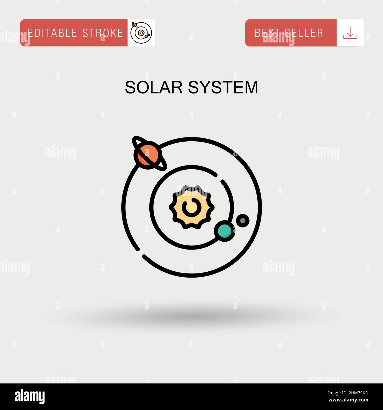 Solar system Simple vector icon Stock Vector Image & Art - Alamy