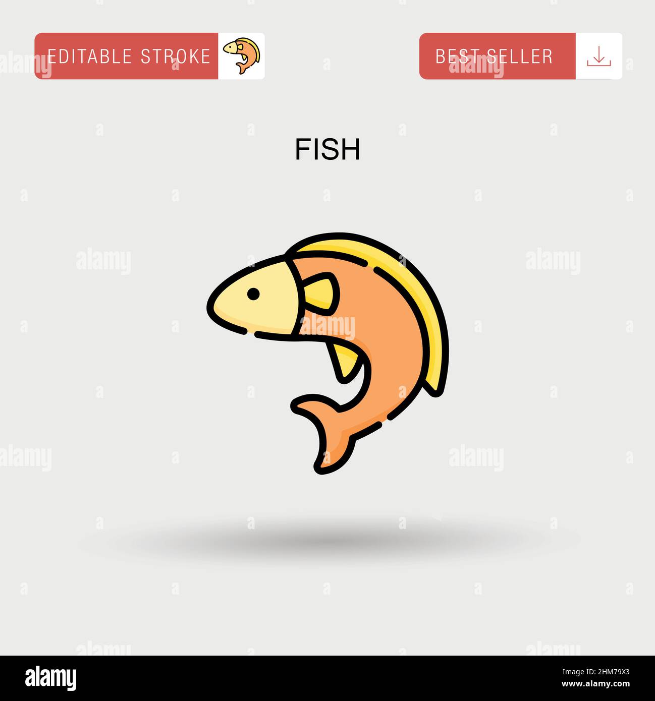 Fish Simple vector icon Stock Vector Image & Art - Alamy