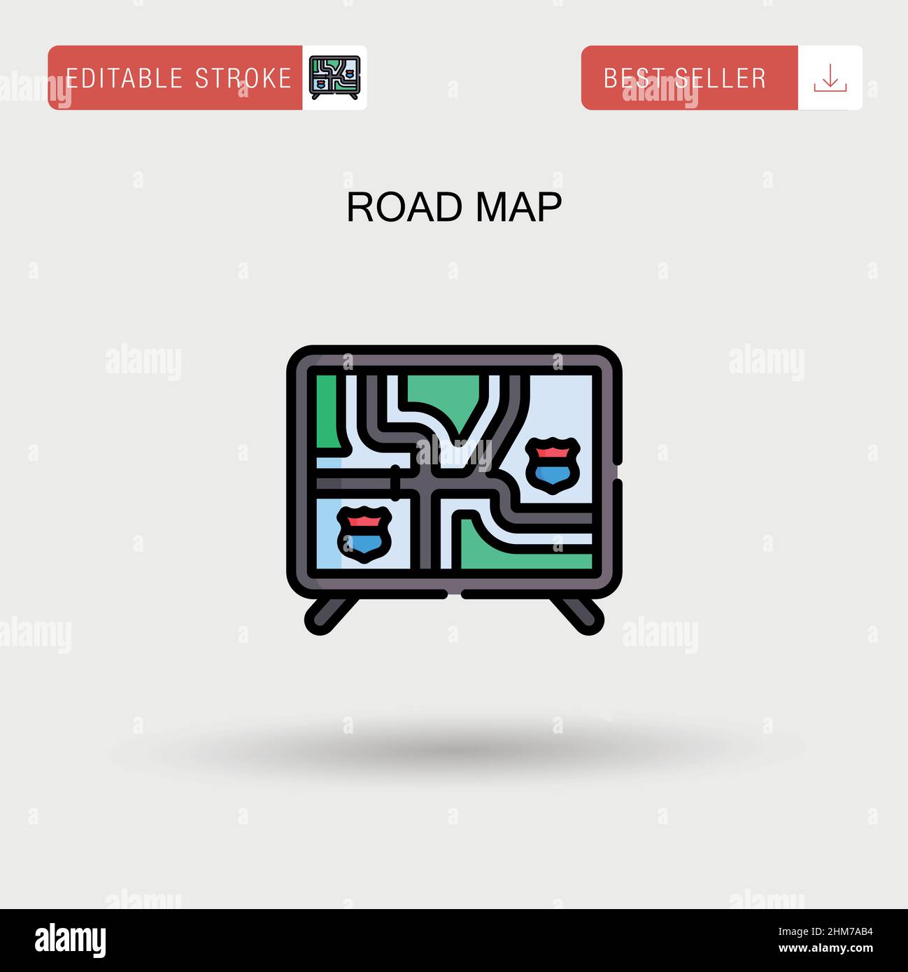 Road map Simple vector icon Stock Vector Image & Art - Alamy