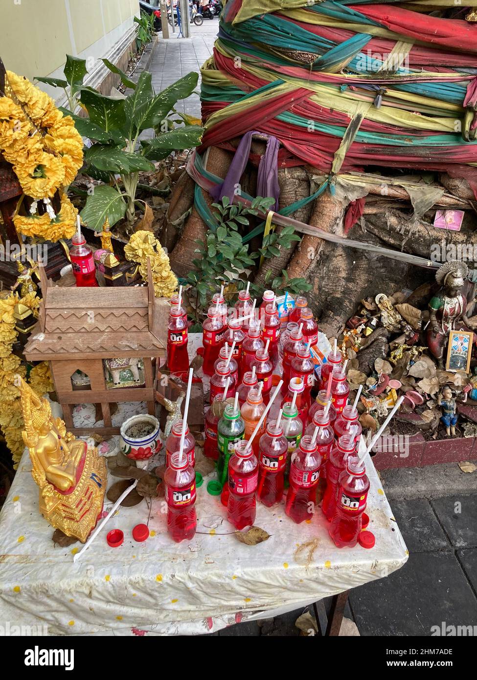 Bangkok, Thailand. 07th Feb, 2022. Red Fanta bottles stand in front of ...