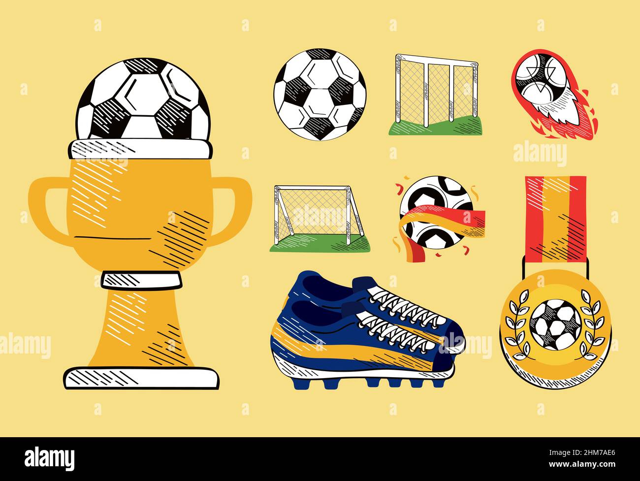 eight football soccer set icons Stock Vector Image & Art - Alamy