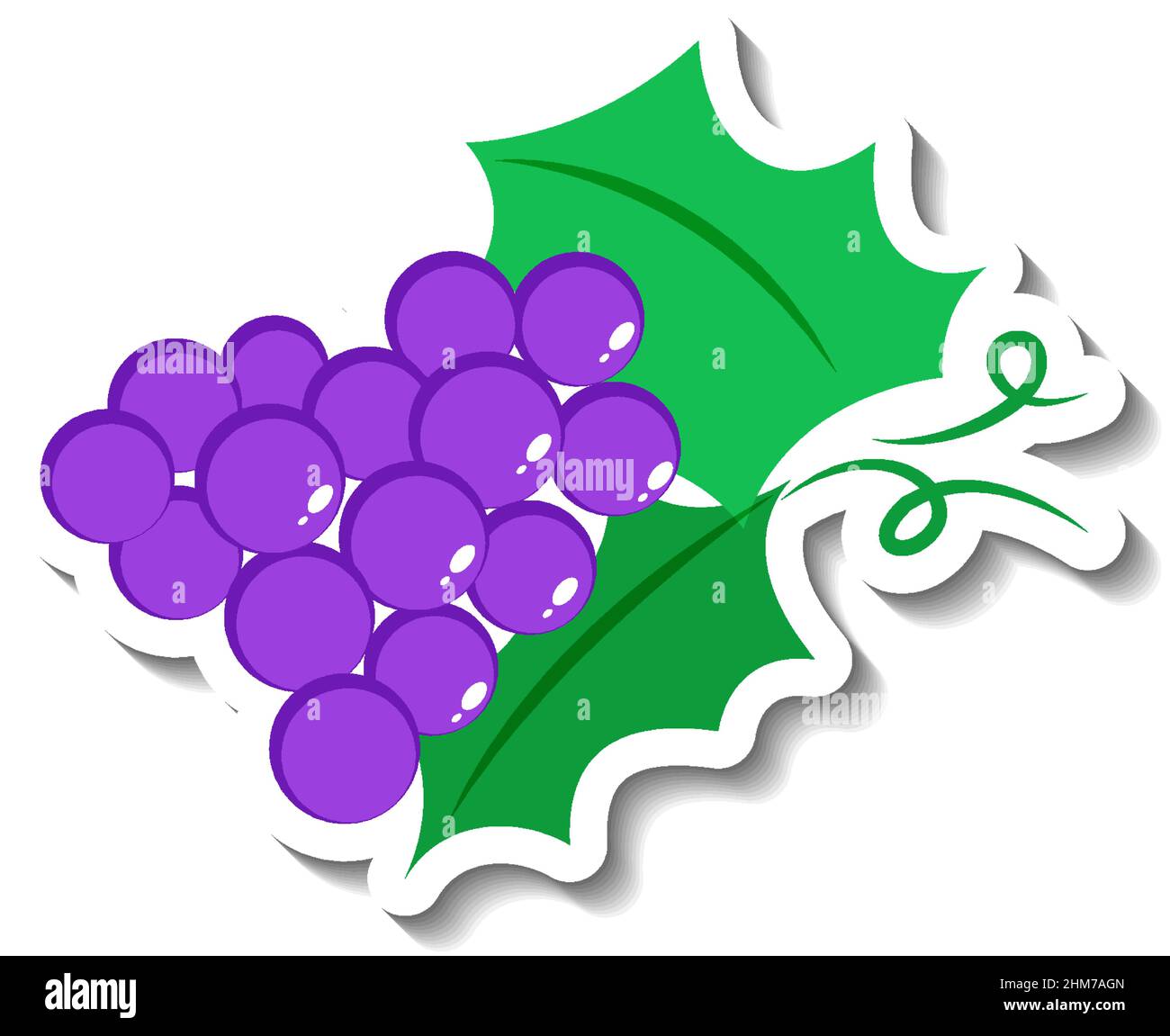 Cluster of grapes in cartoon style illustration Stock Vector Image ...