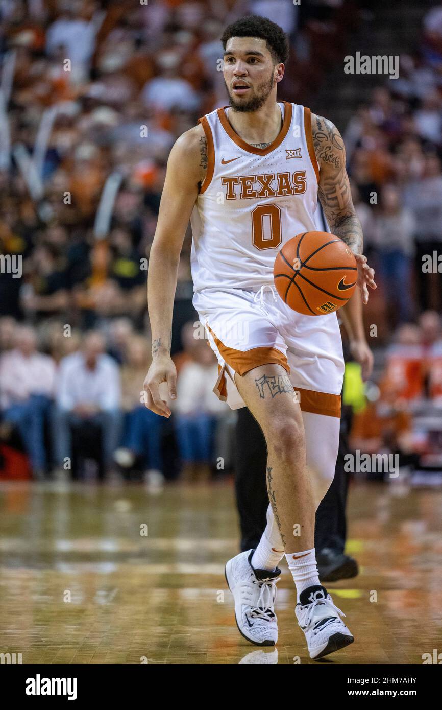 Center. 7th Feb, 2022. Timmy Allen #0 of the #20 Texas Longhorns in ...