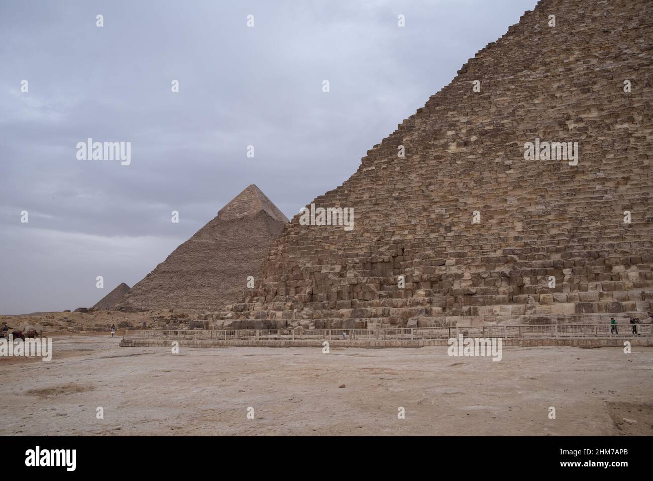 View to Khafre and Menkaure pyramids from pyramid of pharaoh Cheops ...