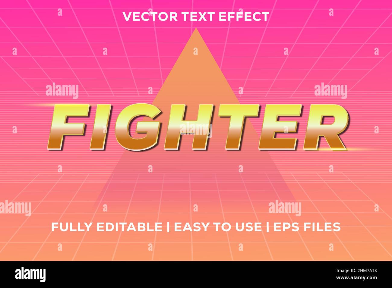 fighter text effect 80's style Stock Vector Image & Art - Alamy