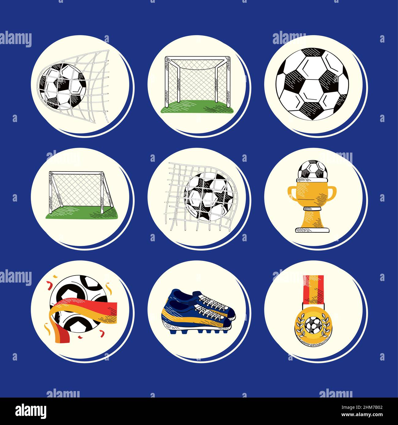 nine football soccer set icons Stock Vector Image & Art - Alamy
