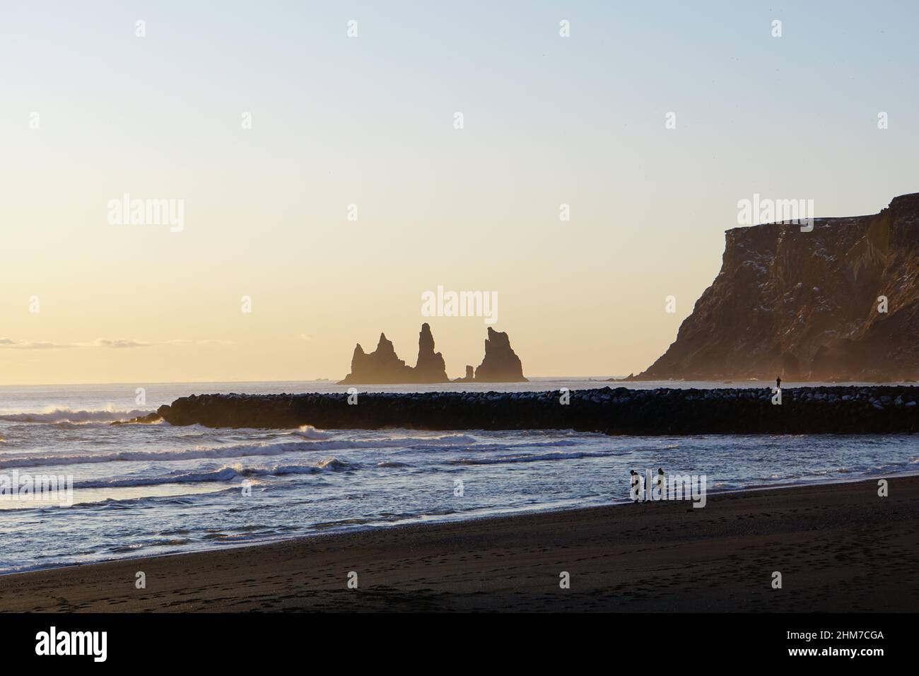 Sunset at Black Sand Beach Stock Photo - Alamy