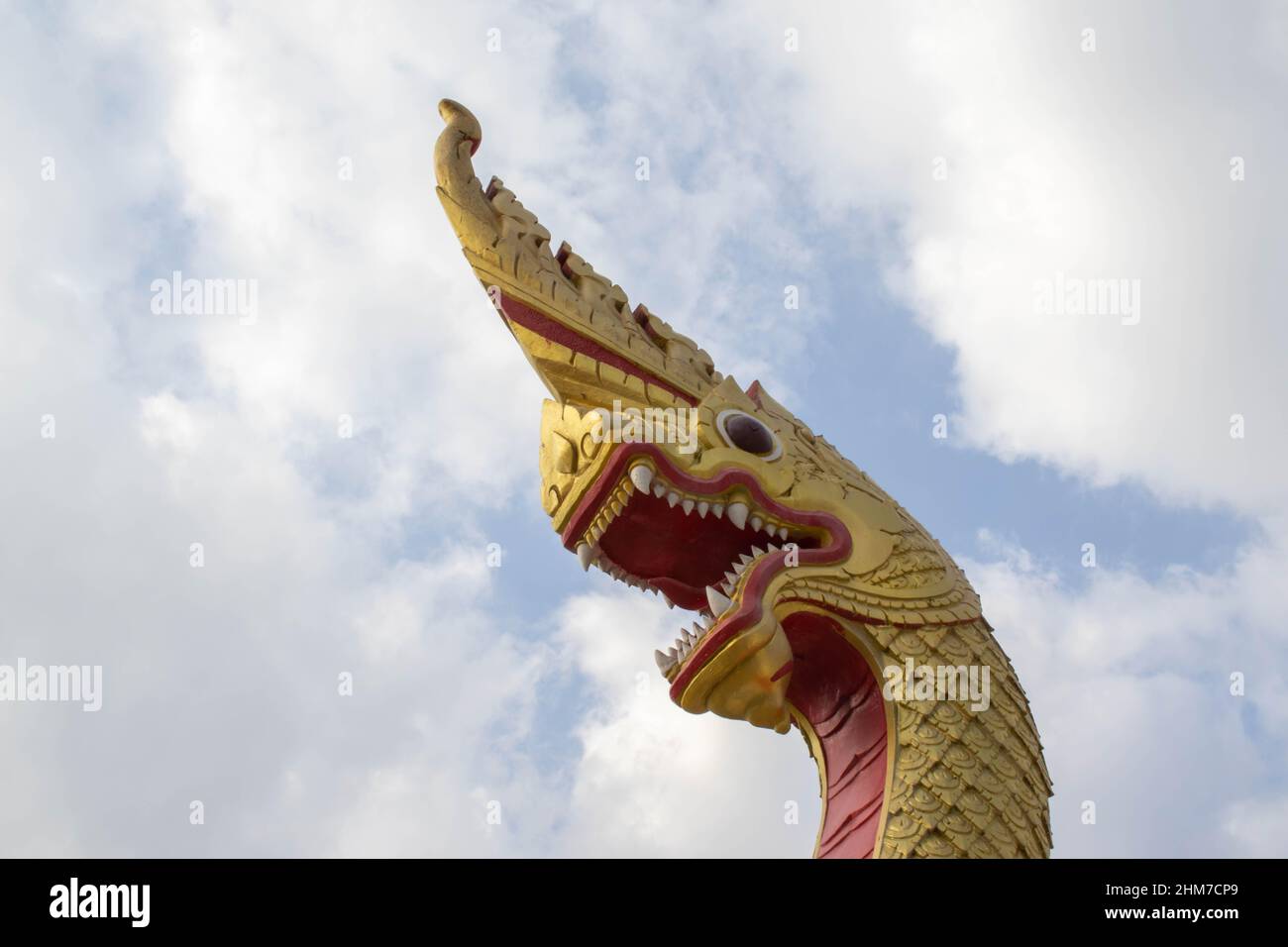 Naga Head Statue Sky background Stock Photo - Alamy
