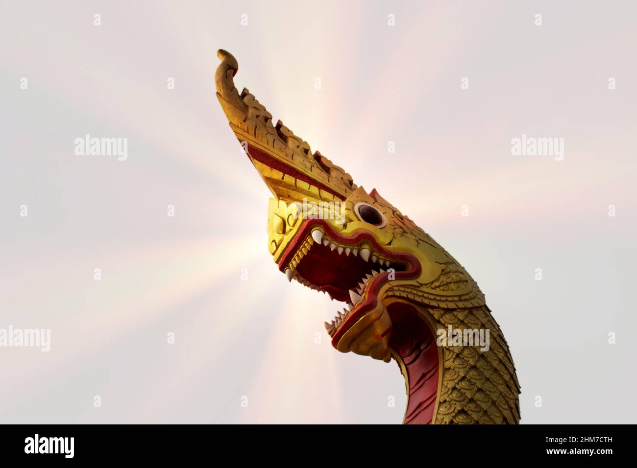 Naga Head Statue Sky background Stock Photo - Alamy
