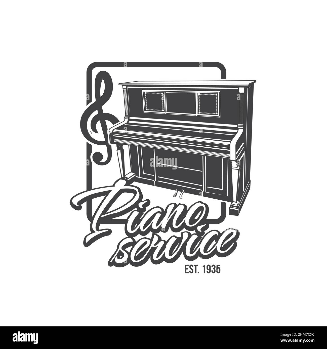 Piano service icon. Classic keyboard stringed musical instruments ...