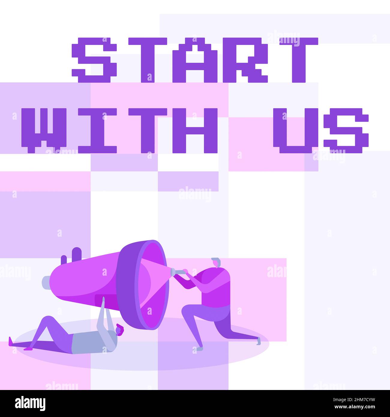 Sign displaying Start With Us. Word for Get started on our company ...