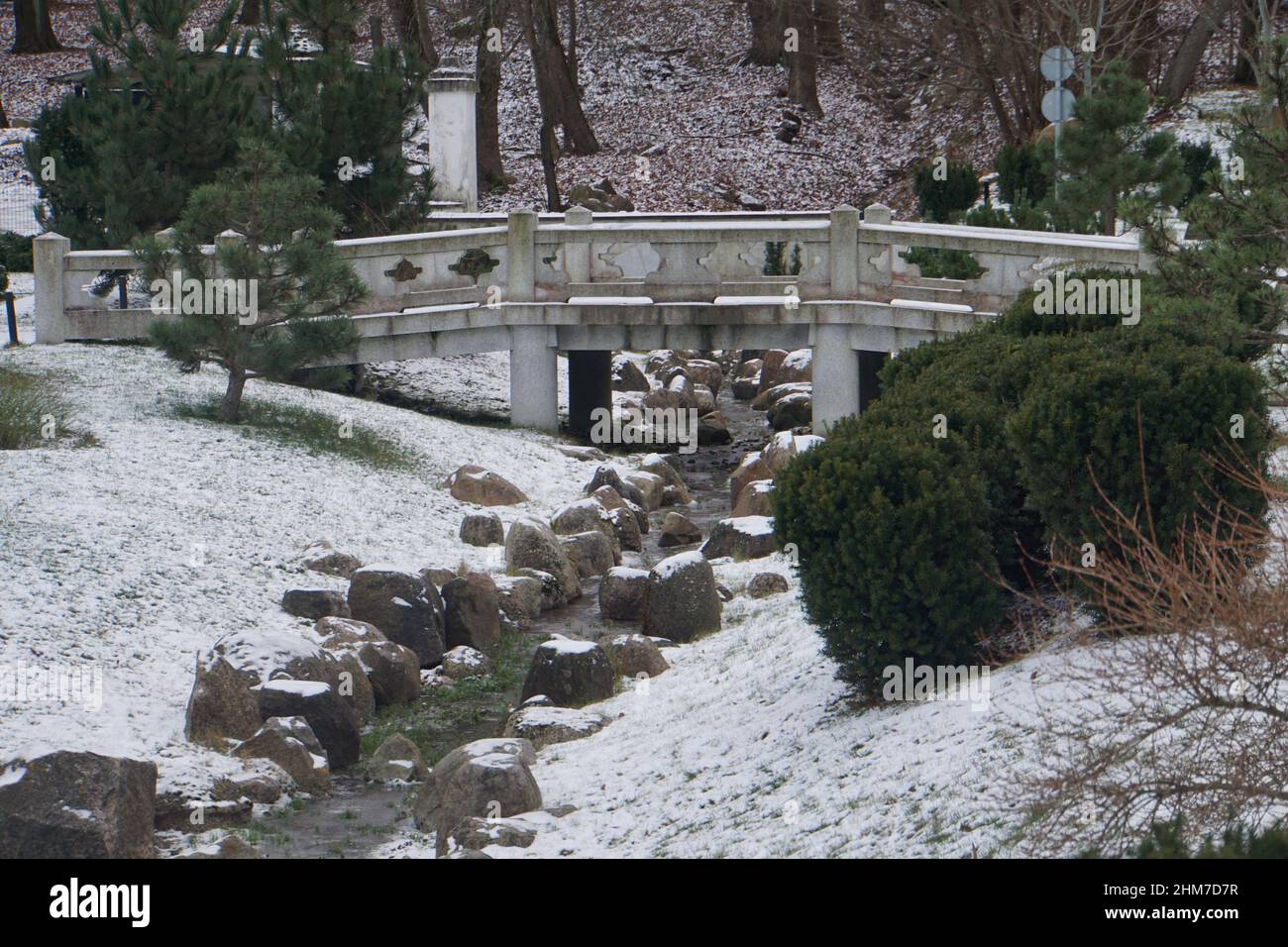 Bridge in Zen Garden Stock Photo - Alamy