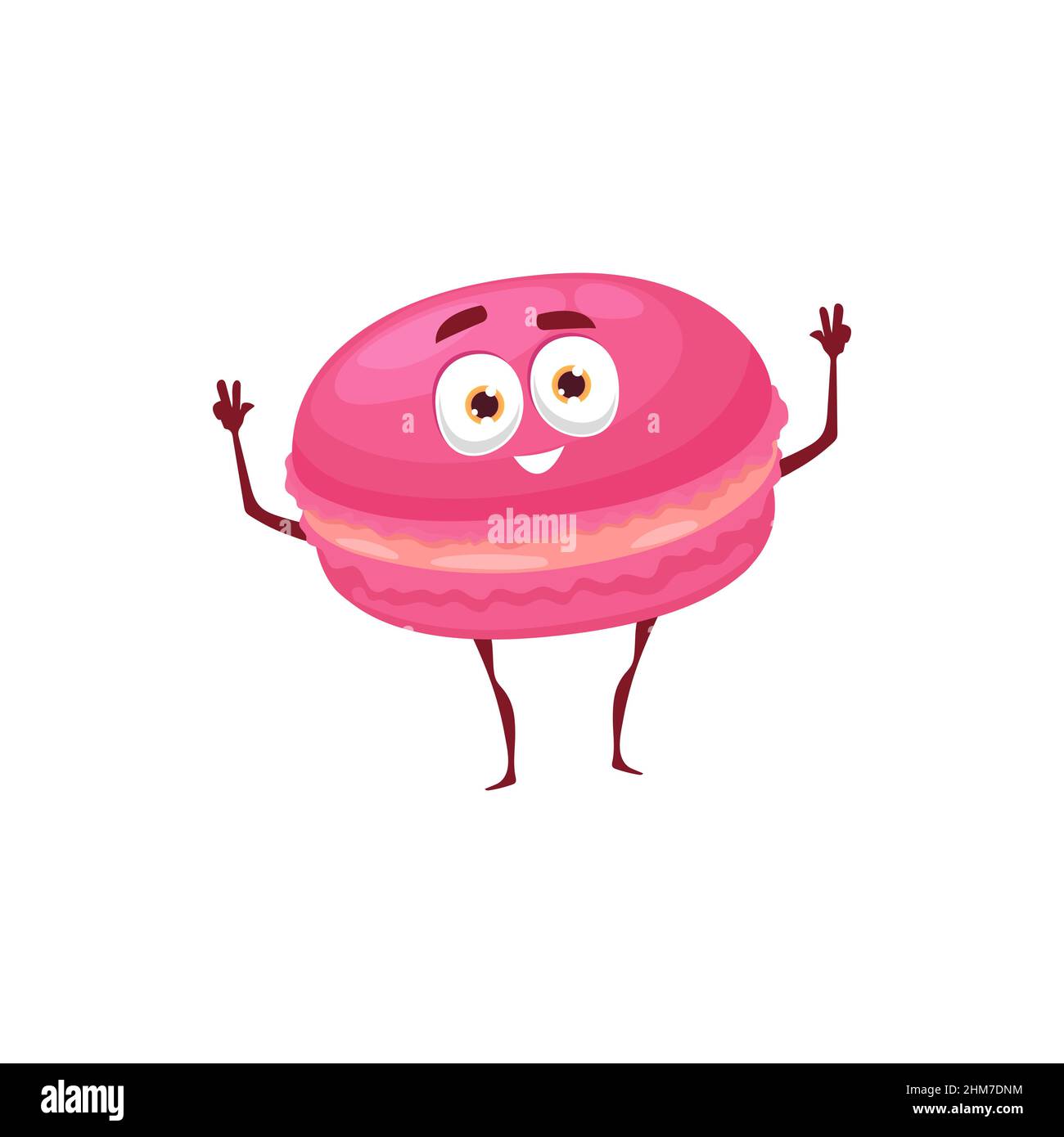 Macaron french pastry bakery isolated cartoon character. Vector sweet ...